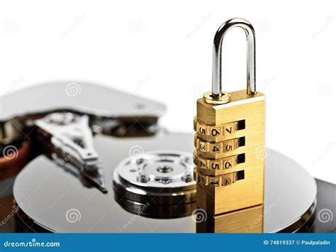 Data Protection On Hard Drive With Lock Stock Image Image Of Device Security 74819337