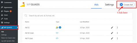 how to add custom code ads in wp quads wp quads pro