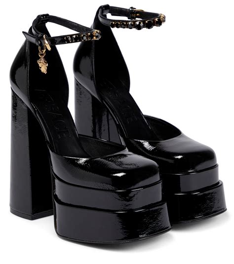 Versace Medusa Aevitas Platform Leather Pumps In Black Lyst Uk