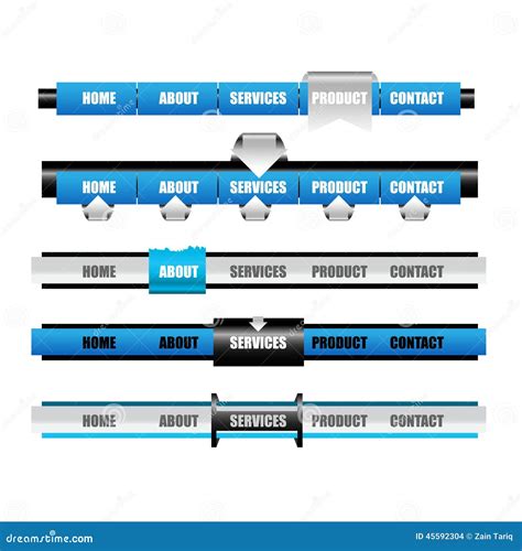 Web Bar Menu With Button For Website Stock Vector Illustration Of Menu Element 45592304