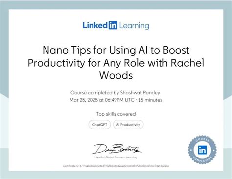 Ai Chatgpt Productivity Linkedinlearning Continuouslearning Shashwat Pandey