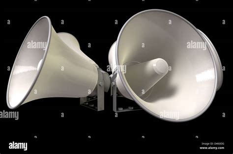 An Array Of Five Horn Loudspeakers In A Circle Facing Outwards On An