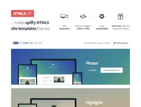HTML UP 免費 HTML CSS 響應式設計網頁模版下載 免費資源網路社群