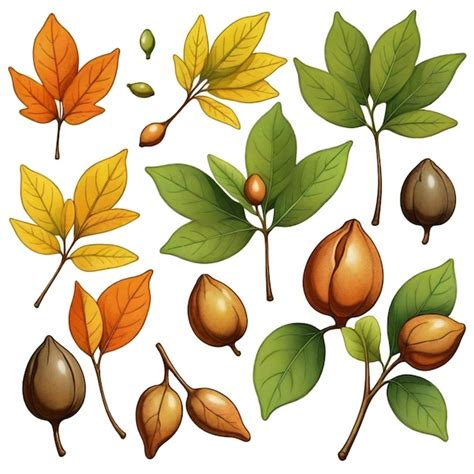 Sassafras Vector Set White Background Isolated A High Quality Premium Ai Generated Vector Sassafras Vector Set White Background Isolated A High Quality Premium Ai Generated Vector