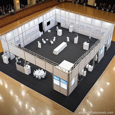 Exhibition Booth Floor Plan With Clear Position And Dimensions Prompts