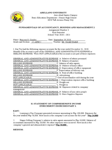 Assignment Number Three Pdf