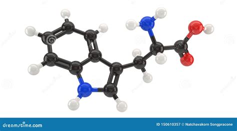 Tryptophan Molecule Structure 3d Illustration With Clipping Path 150610357
