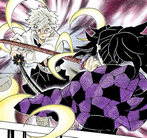 Kokushibo Vs Sanemi Colored Manga Anime Demon Anime Character