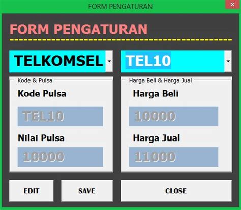 Aplikasi Penjualan Pulsa Berbasis Excel Gratis Berbagi Informasi