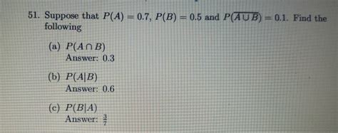 Solved Suppose That P A P B And P AUB Chegg Com