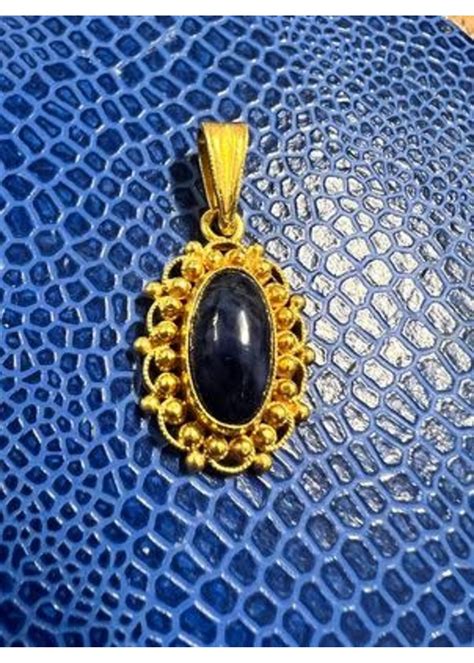 Gouden 22 Karaat Hanger Met Lapis Lazuli Juwelier Jansen