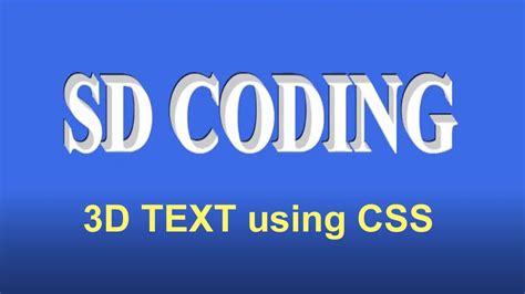 CSS How To Create D Text Using CSS YouTube