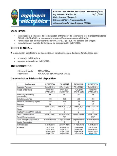 Microsex 17 Ii 23 Programación De Microcontroladores Lenguaje Pic877 Pdf