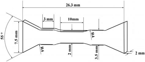 The Schematic Illustration Of The Tensile Sample Download Scientific Diagram