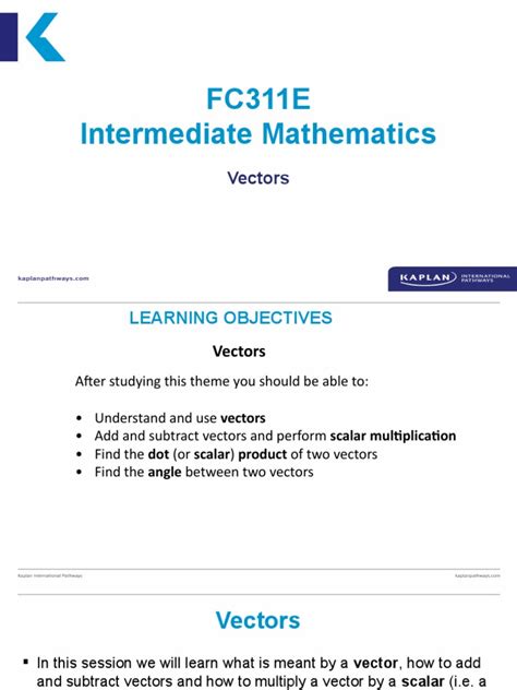 vectors presentation pdf euclidean vector scalar mathematics