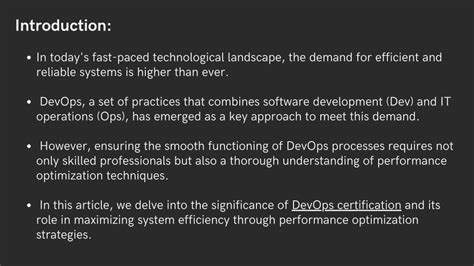 Ppt Devops Certification And Performance Optimization Maximizing System Efficiency Powerpoint