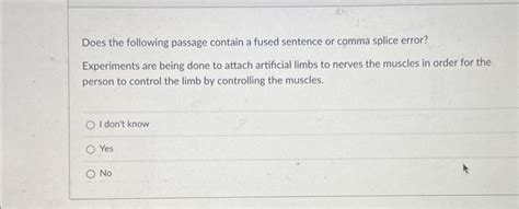 Does The Following Passage Contain A Fused Sentence