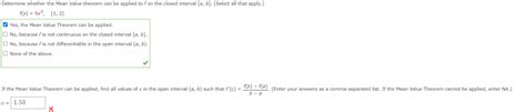 Solved Determine Whether The Mean Value Theorem Can Be Chegg