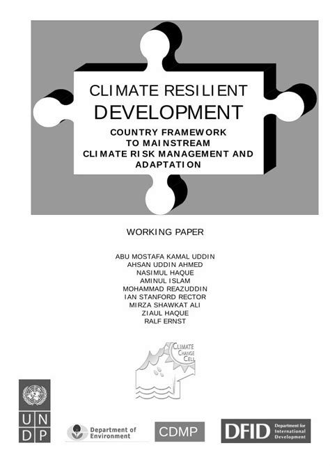 Pdf Climate Resilient Development Country Framework To Mainstream