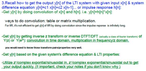 Solved 3recall How To Get The Output Y N Of The Lti System