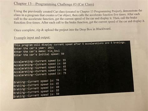 Solved Chapter 13 Programming Challenge 3 Car Class Using
