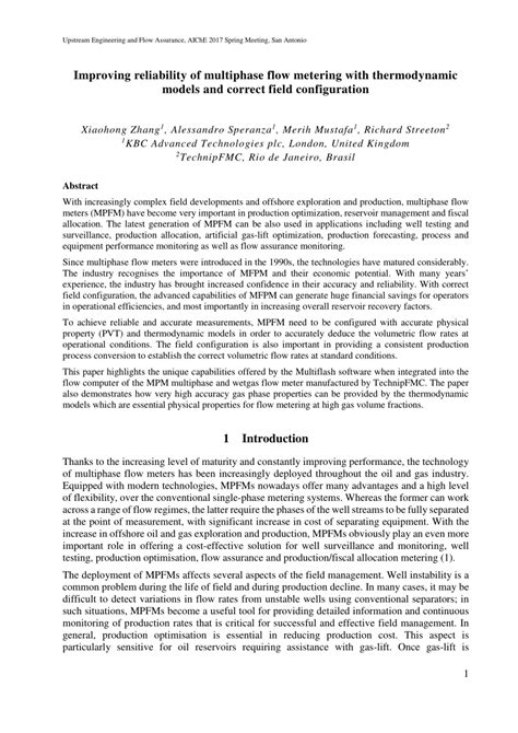 PDF Improving Reliability Of Multiphase Flow Metering With Thermodynamic Models And Correct
