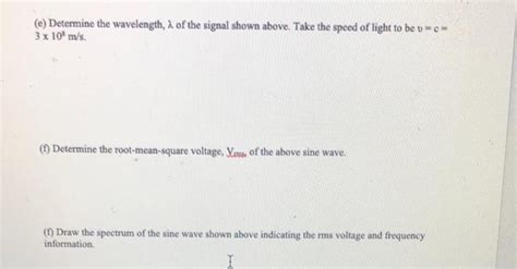 Solved For The Sine Wave Shown Above Determine The Chegg