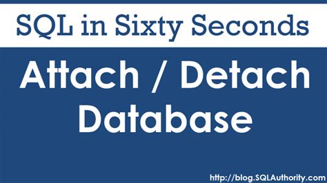 Sql Server Attach Or Detach Database Sql In Sixty Seconds 068 Sql Authority With Pinal Dave Sql Server Attach Or Detach Database Sql In Sixty Seconds 068 Sql Authority With Pinal Dave