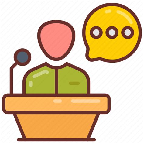 Speech Addressing Talk Lecture Briefing Icon Download On Iconfinder