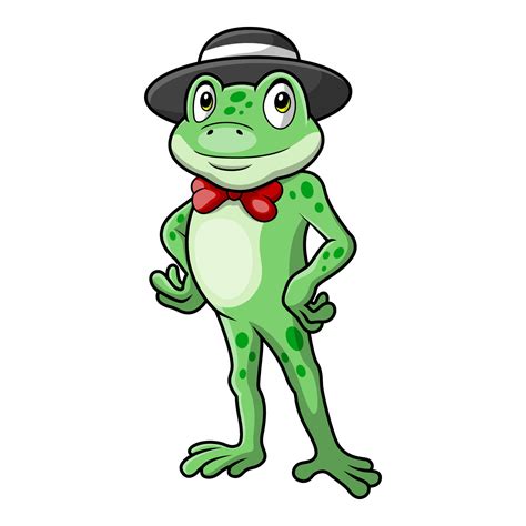 Cute Frog Cartoon Wearing Hat 35391709 Vector Art At Vecteezy