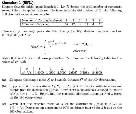 Solved Question 1 50 Suppose That The Initial Queue