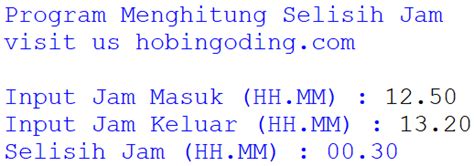 Program Menghitung Selisih Jam Menggunakan Python Hobi Ngoding