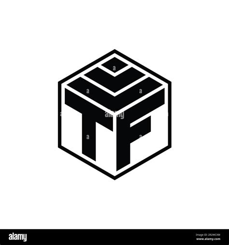 TF Logo Monogram With Hexagon Geometric Shape Isolated Outline Design Template Stock Photo Alamy