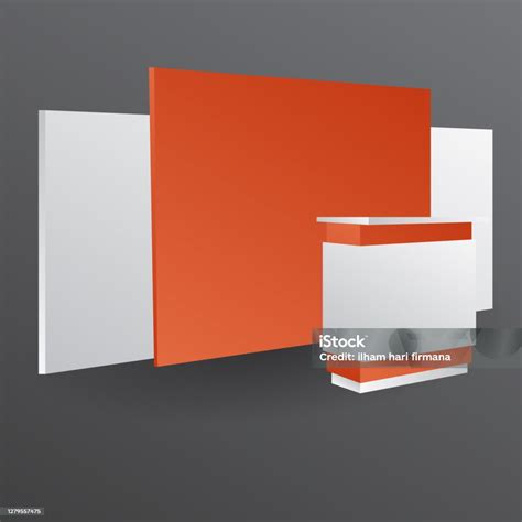 간단한 벽 부스 모형 이벤트 3d 렌더링을 위한 전시 스탠드 박람회에 대한 스톡 벡터 아트 및 기타 이미지 박람회 부스