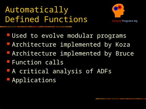 ppt automatically defined functions used to evolve modular programs