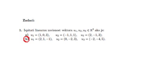 Testing For Linear Dependence Learnmath