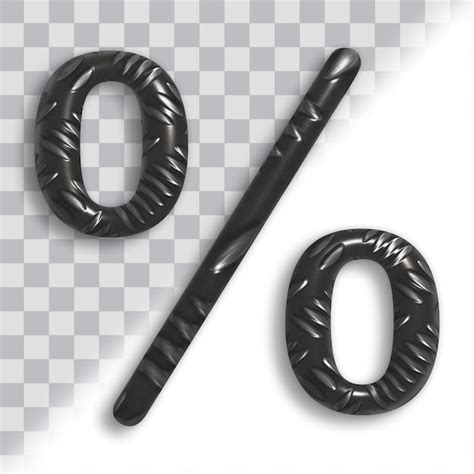 강철 트레드 플레이트 렌즈콩으로 만든 3d 백분율 기호 프리미엄 Psd 파일