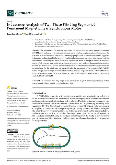 Pdf Inductance Analysis Of Two Phase Winding Segmented Permanent Magnet Linear Synchronous Motor