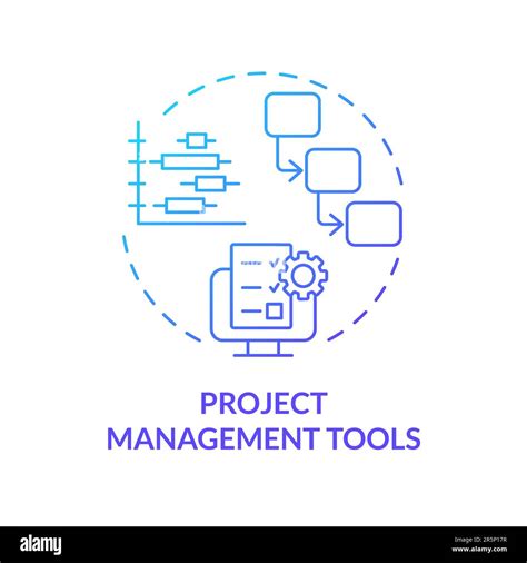 Project Management Tools Blue Gradient Concept Icon Stock Vector Image