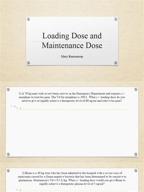Loading Dose And Maintenance Dose New Pdf Pharmacokinetics Dose