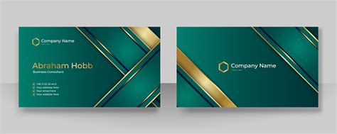 현대 우아한 간단한 깨끗한 짙은 녹색 골드 화이트와 블랙 명함 디자인 벡터 템플릿 창조적 인 전문 기술 기업 스타일 0명에 대한 스톡 벡터 아트 및 기타 이미지 Istock