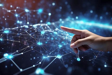 Global Network Concept Businessman Touching Global Digital Network And