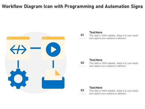 Workflow Diagram Icon With Programming And Automation Signs Ppt Powerpoint Presentation File