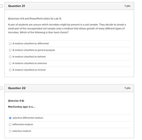 [solved] question 21 1 pts exercises 4 6 and powerpoint slides for lab course hero