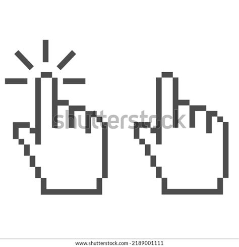 Pointer Hand Cursor Icons Pixelated Vector Stock Vector Royalty Free