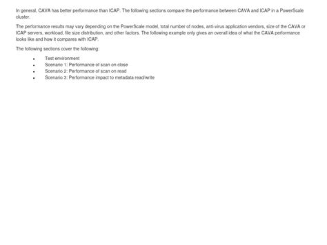 performance overview dell powerscale common antivirus agent solution