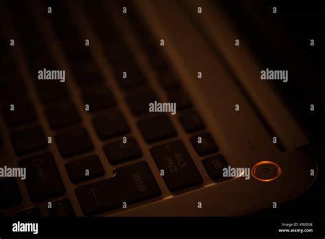 Laptop Power Button Stock Photo Alamy