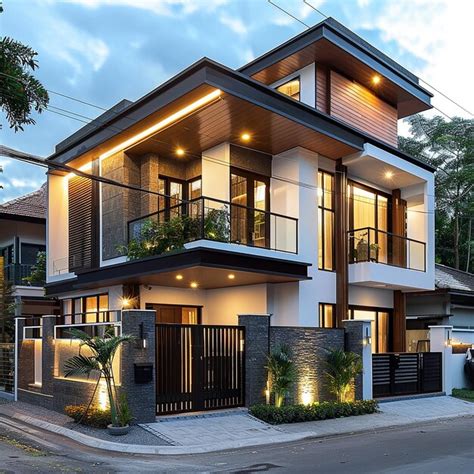 Middle Class Contemporary Beautiful Modern House Premium Ai Generated