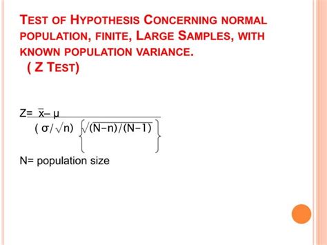 Hypothesis Testing Examples On Z Test PPTX Physics Science