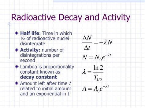 Half Life Equation Radioactive Decay At Joshua Allingham Blog